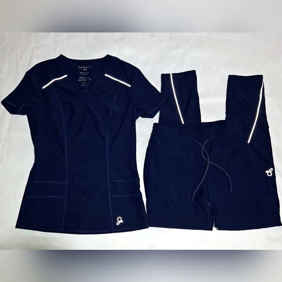 Jaanuu | Other | Jaanuu Scrub Set In Navy Blue With Refective Strips Size Xxsmall | Poshmark